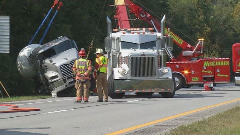 No Chemical Spill But Traffic Congestion From Tractor Trailer Accident
