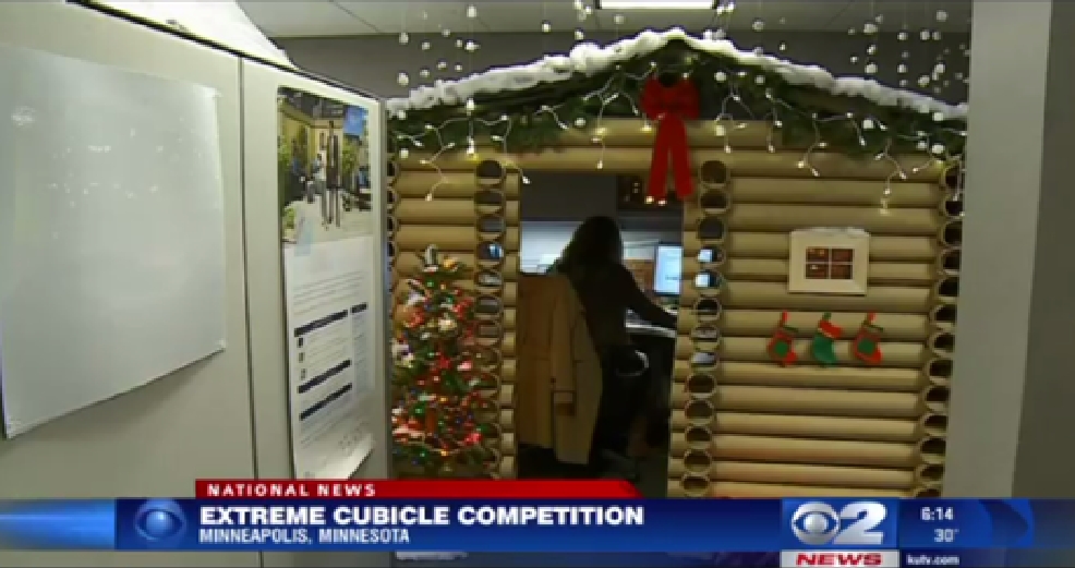 Employee transforms cubicle into log cabin | KUTV