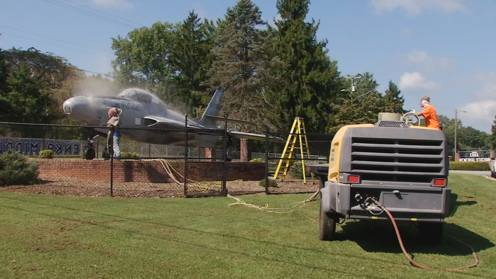 Enka Middle's jet sandblasted as restoration work continues | WLOS